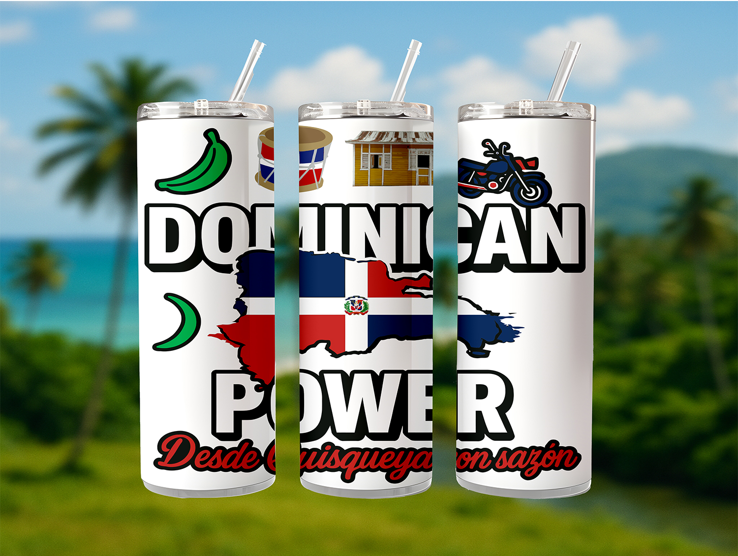 Dominican Power Tumbler Desde Quisqueya Con Sazon